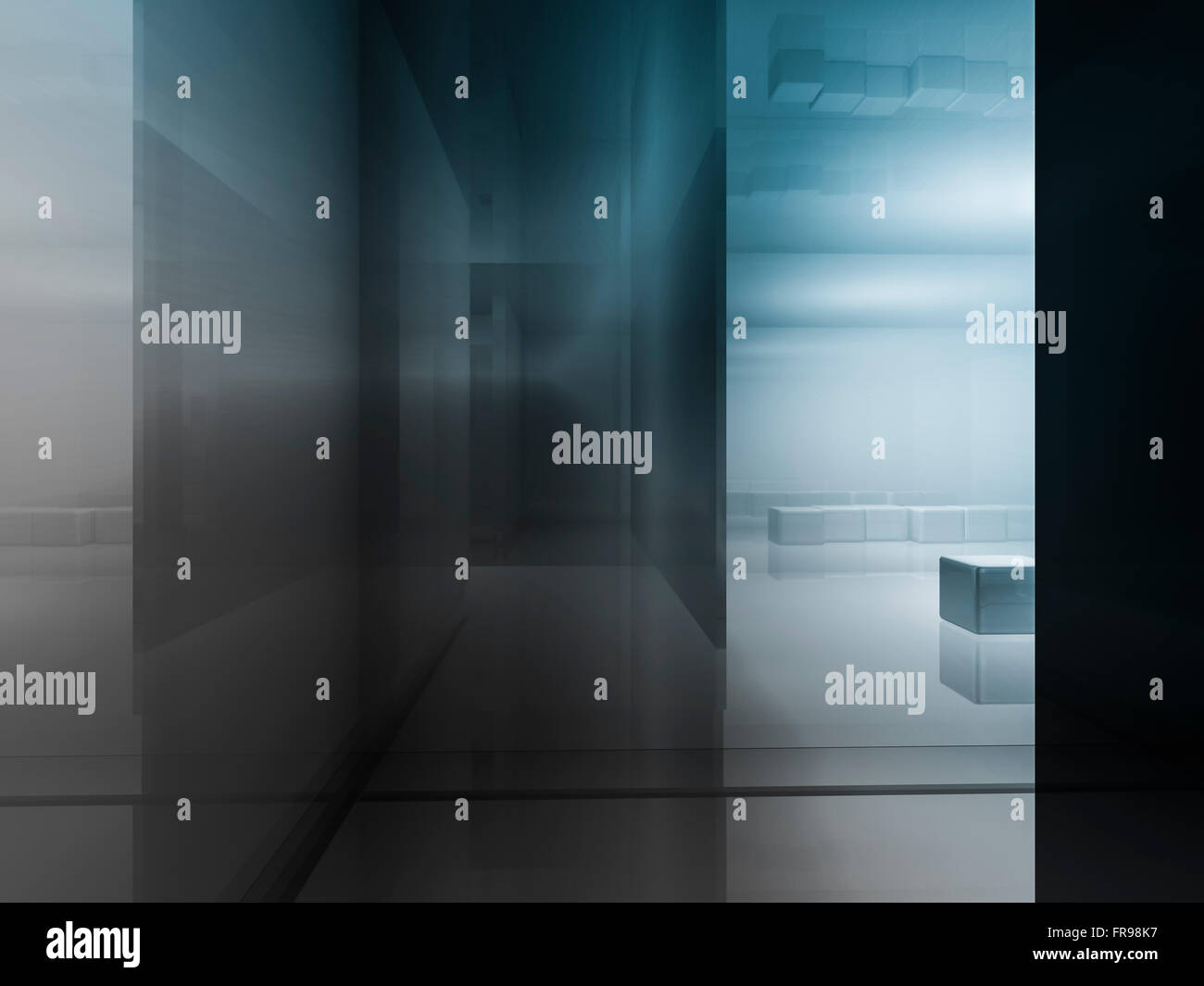 open space, clean room with shapes in 3d, business space, hospitals or ...