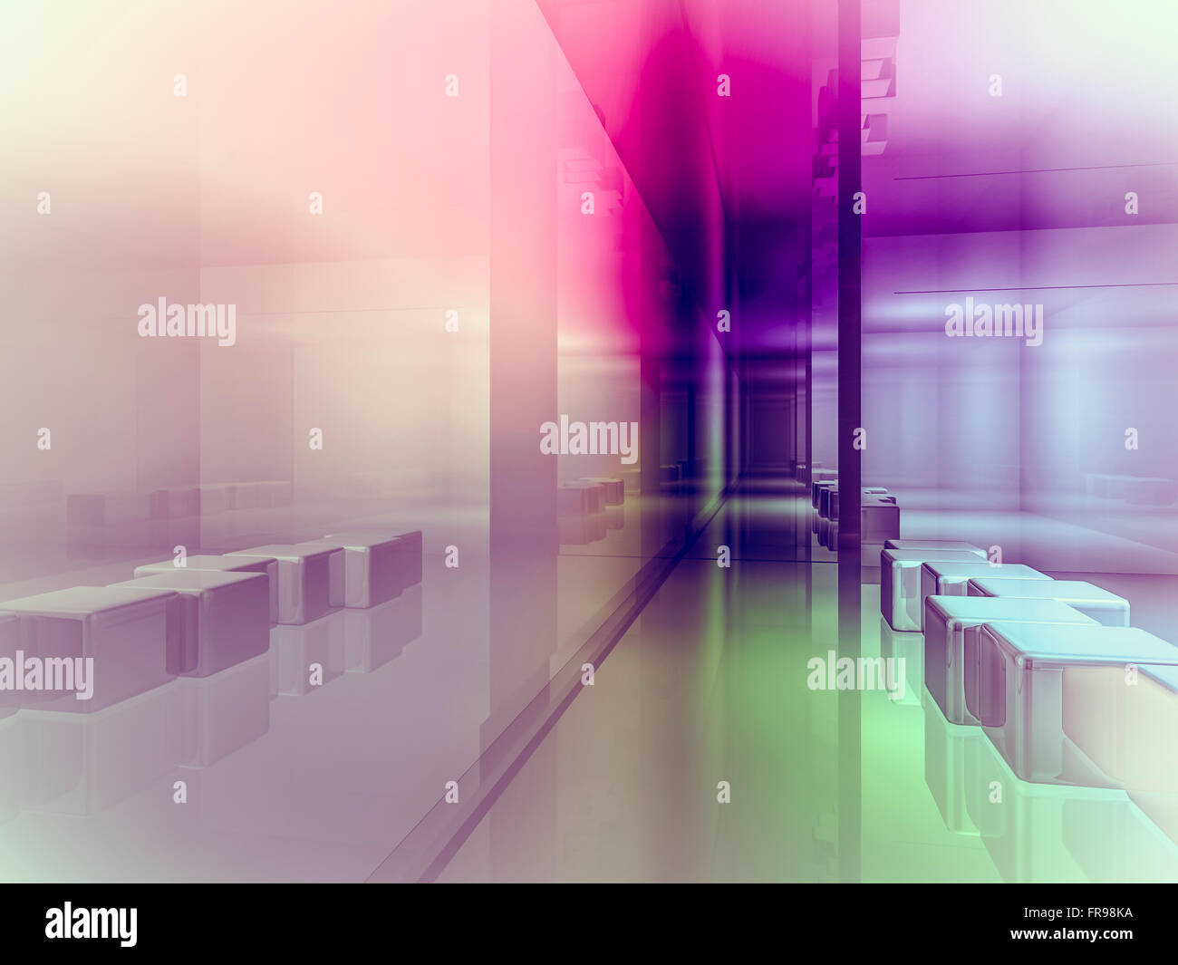 open space, clean room with shapes in 3d, business space, hospitals or ...