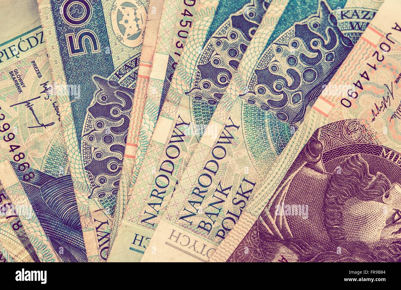 Polish Zloty Money Concept Closeup. Polish Zloty Banknotes Stock Photo ...