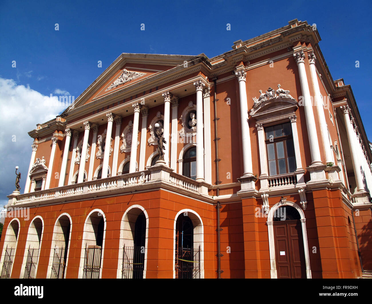 Facade of the Teatro da Paz city of Belem - construction 1878 Stock ...