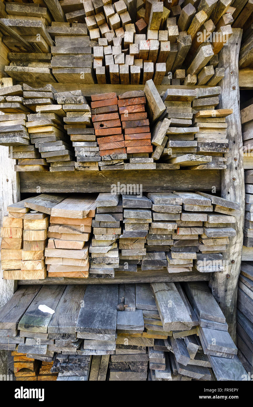 Wooden slats stored in shed farm in South Pantanal Stock Photo - Alamy