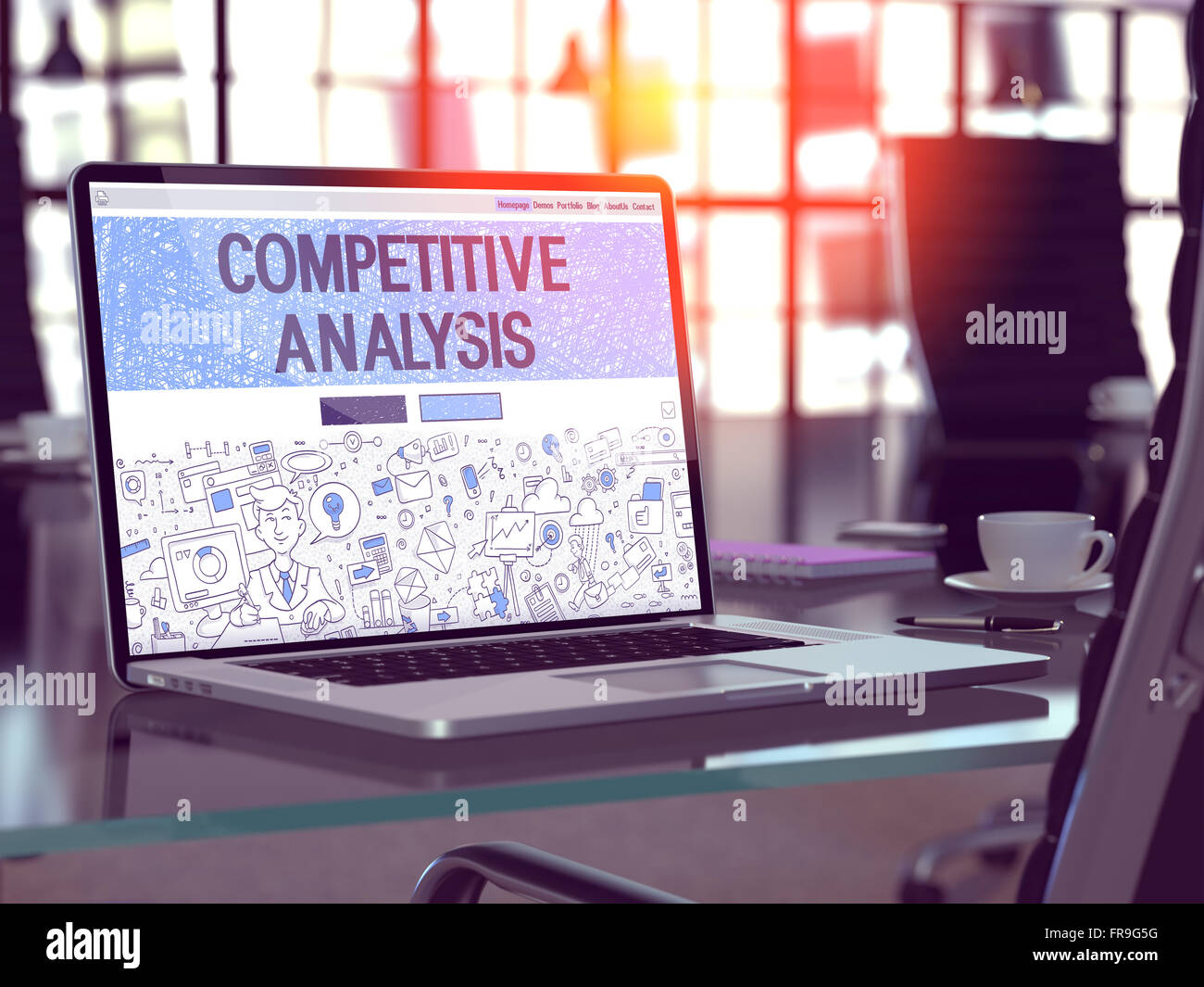 Laptop Screen with Competitive Analysis Concept Stock Photo - Alamy