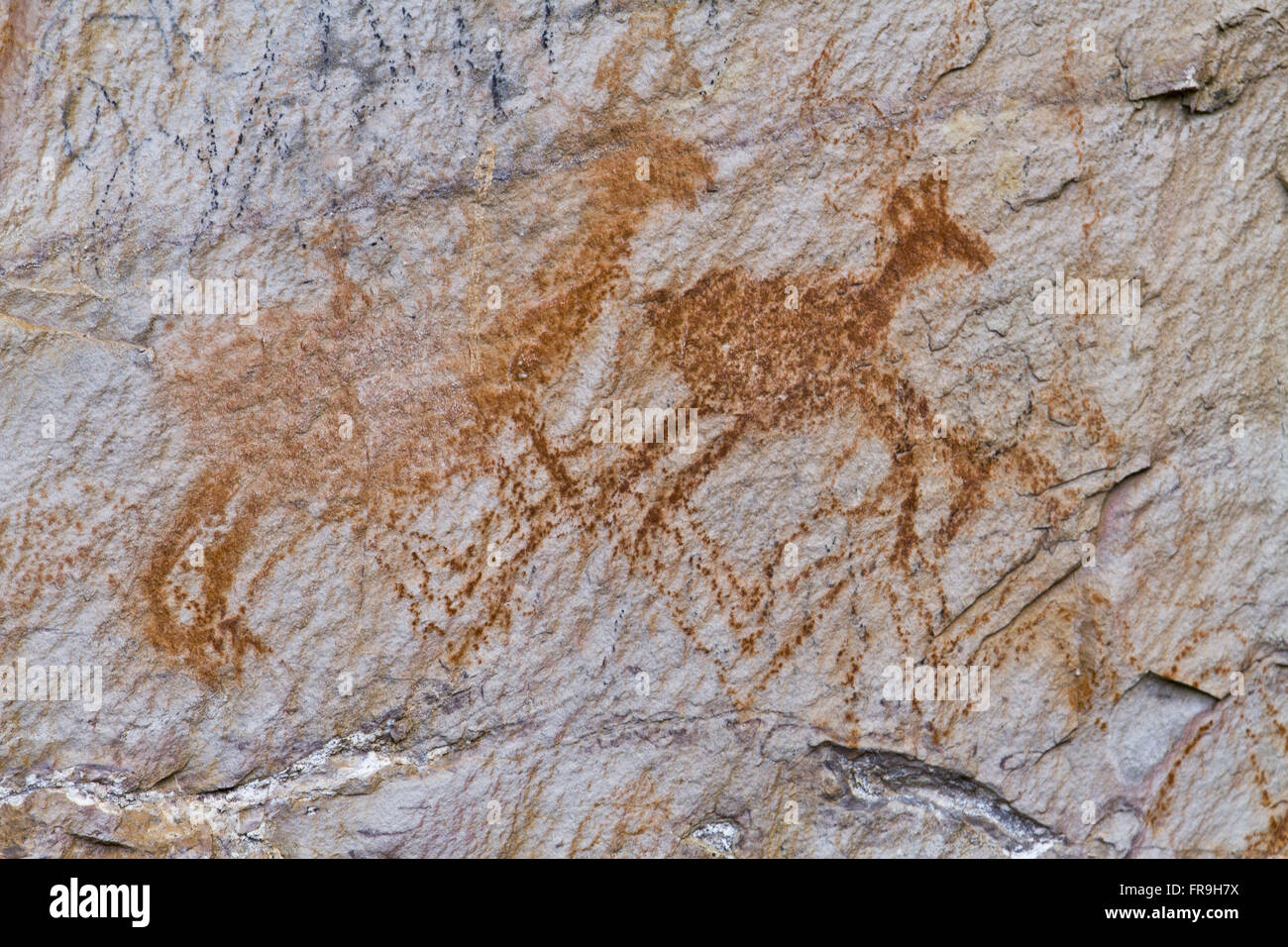 Rock formation rock with inscriptions on archaeological site Stock ...