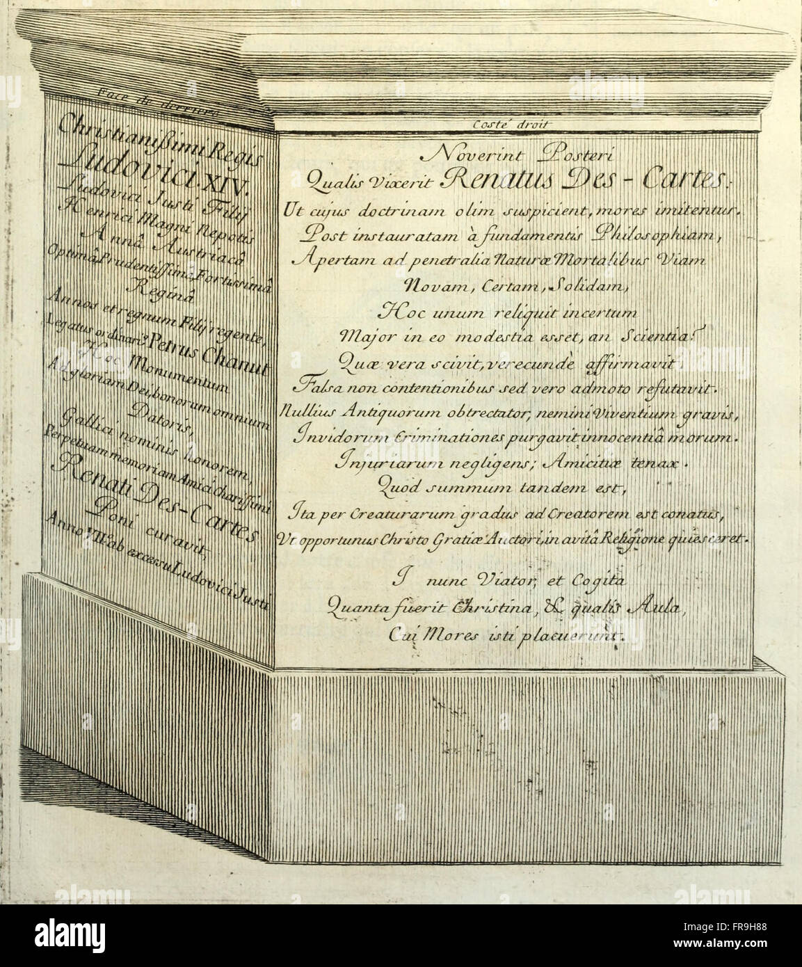 A 1691 biography of philosopher René Descartes, focusing on his life ...