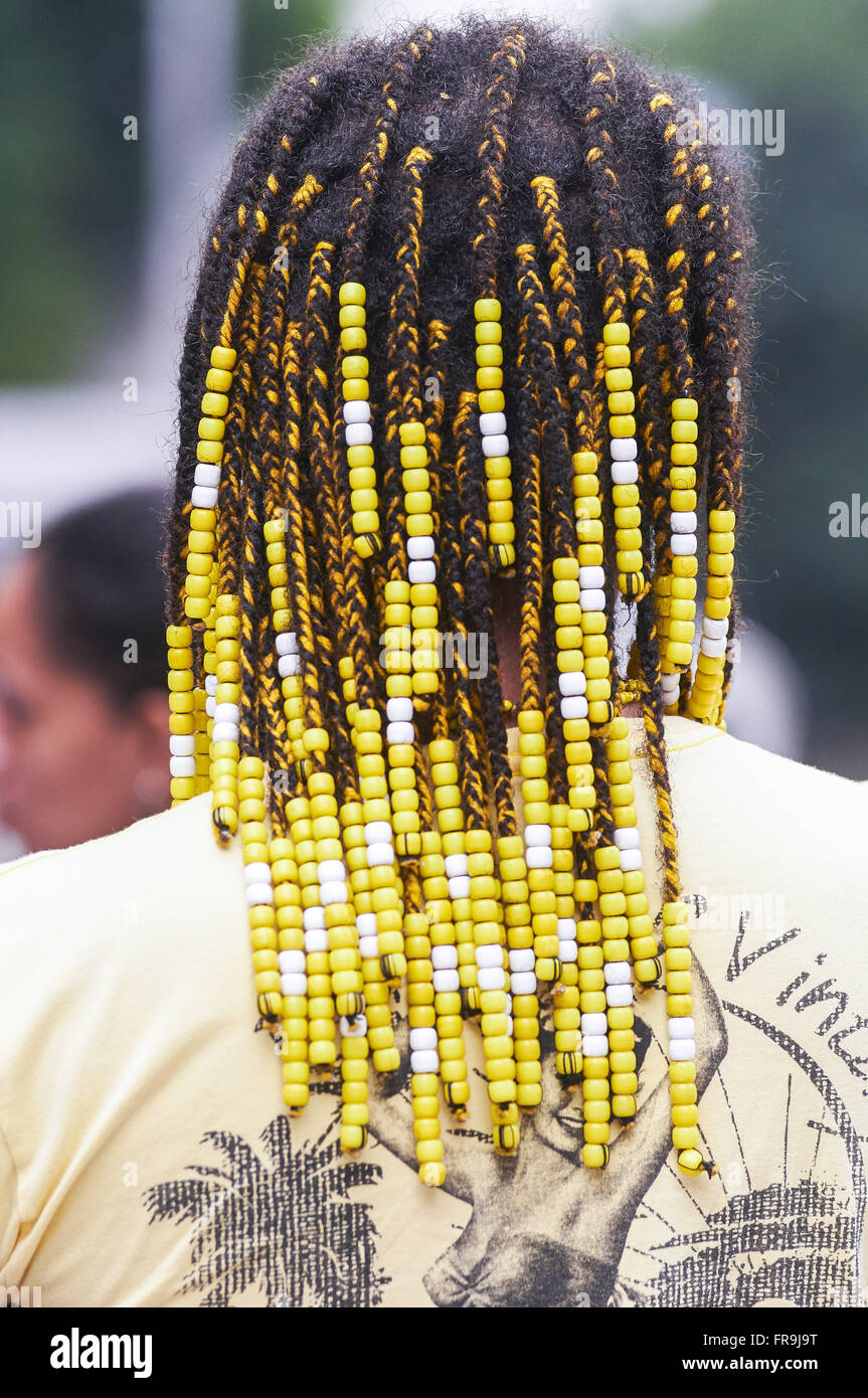 Hair with beads Stock Photo - Alamy