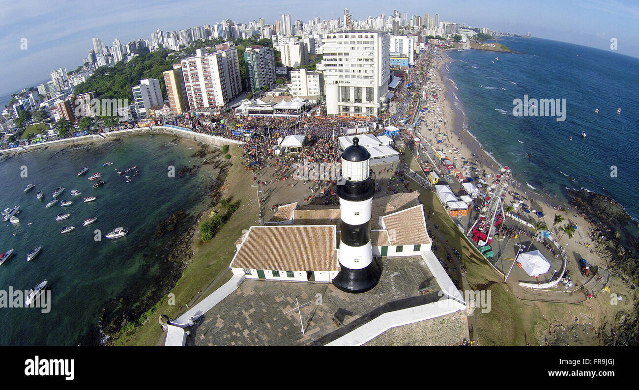 Top view of Farol da Barra during Carnival Stock Photo - Alamy