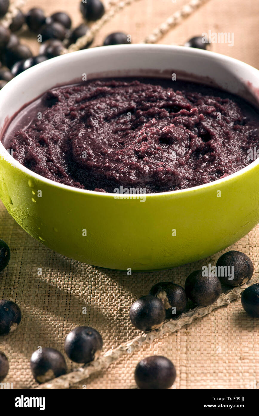 Acai in the bowl and fruits of the Amazon region Stock Photo - Alamy