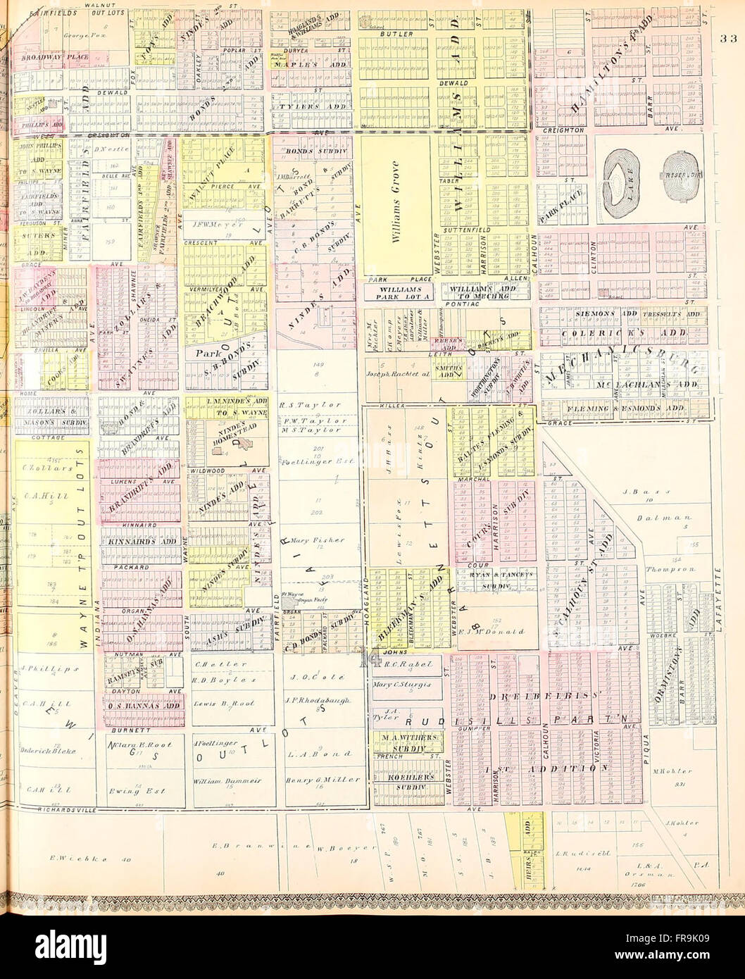 This 1898 atlas of Allen County, Indiana, includes detailed maps of villages, cities, and ...