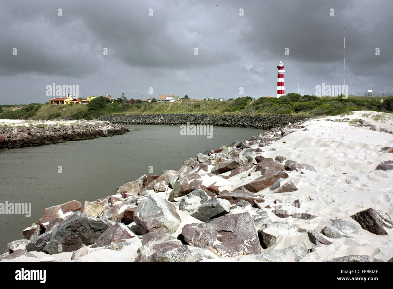 Barra do Chui Stream - small waterway - flows into the Atlantic Ocean ...