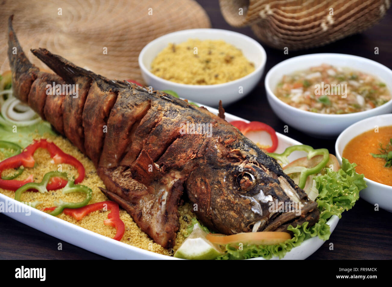 Tucunare Fish - typical dish from the region of Palmas - TO Stock Photo ...
