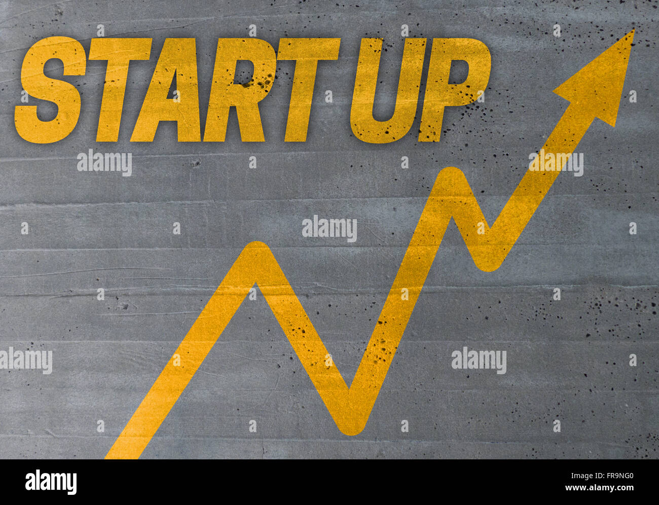 start up graph concept on cement texture background Stock Photo - Alamy