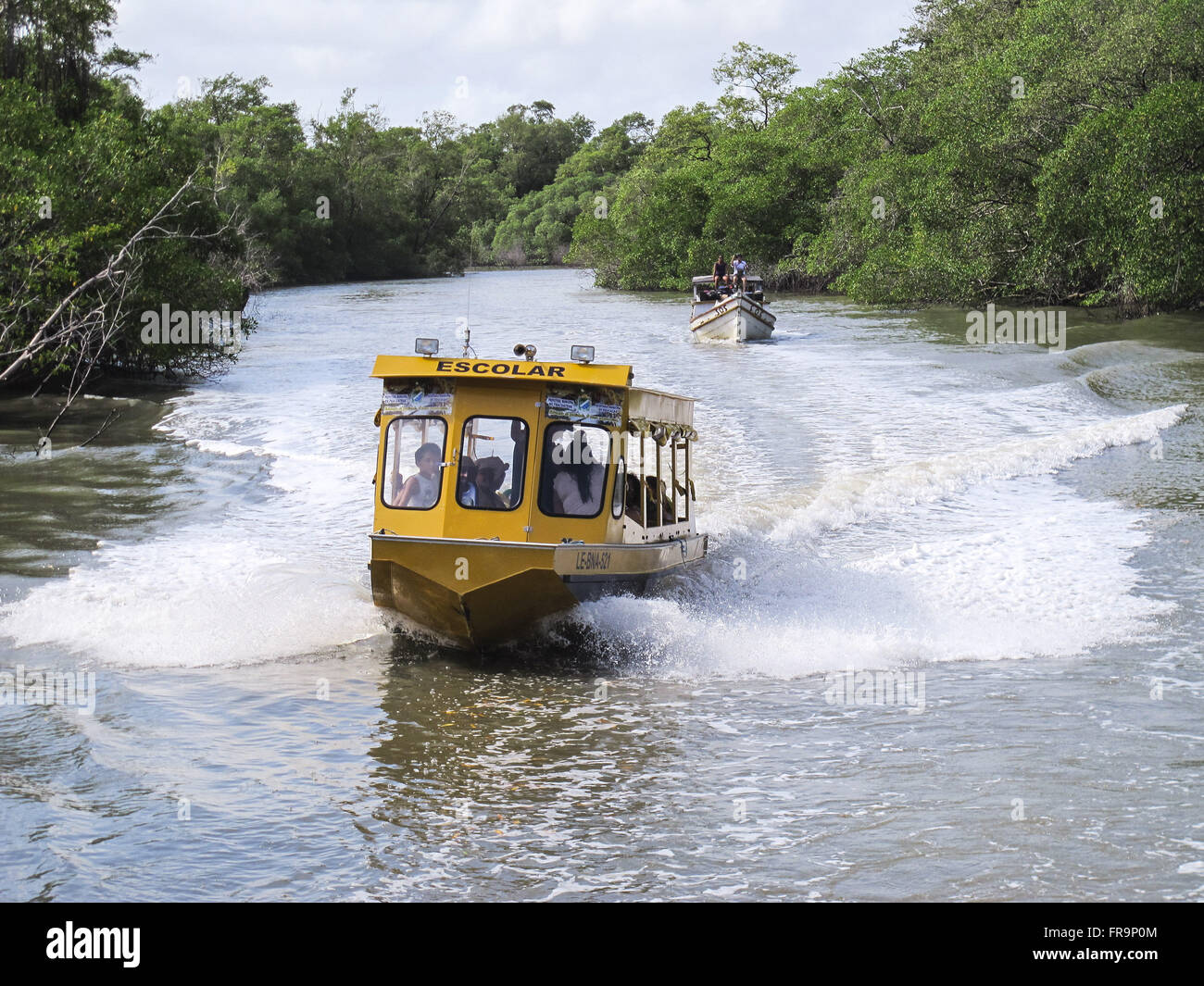 School buses in Rio Tracuateua - The town of Quatipuru-Mirim Stock ...