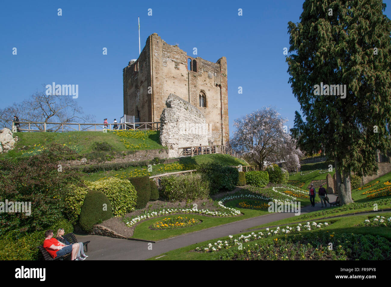 Guildford, Surrey, England .Guildford Castle Keep in Springtime Stock ...