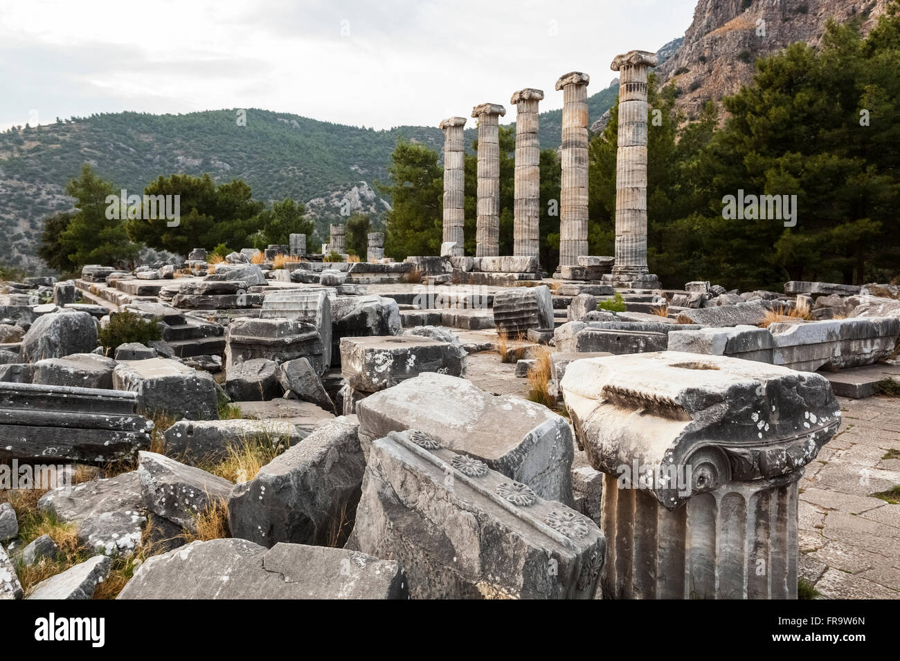Ruins of the Sanctuary of Athena; Priene, Turkey Stock Photo - Alamy