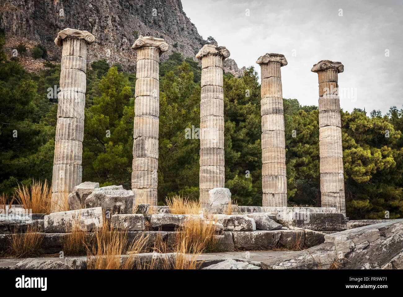 Ruins of the Sanctuary of Athena; Priene, Turkey Stock Photo - Alamy