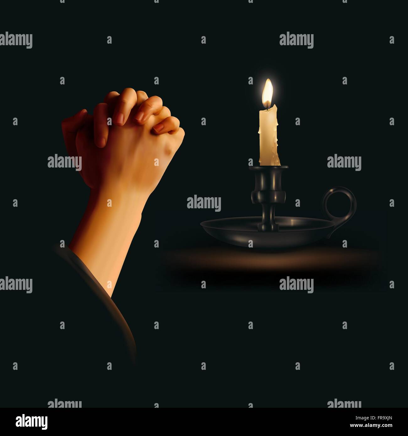 Praying Hands Stock Vector Images - Alamy
