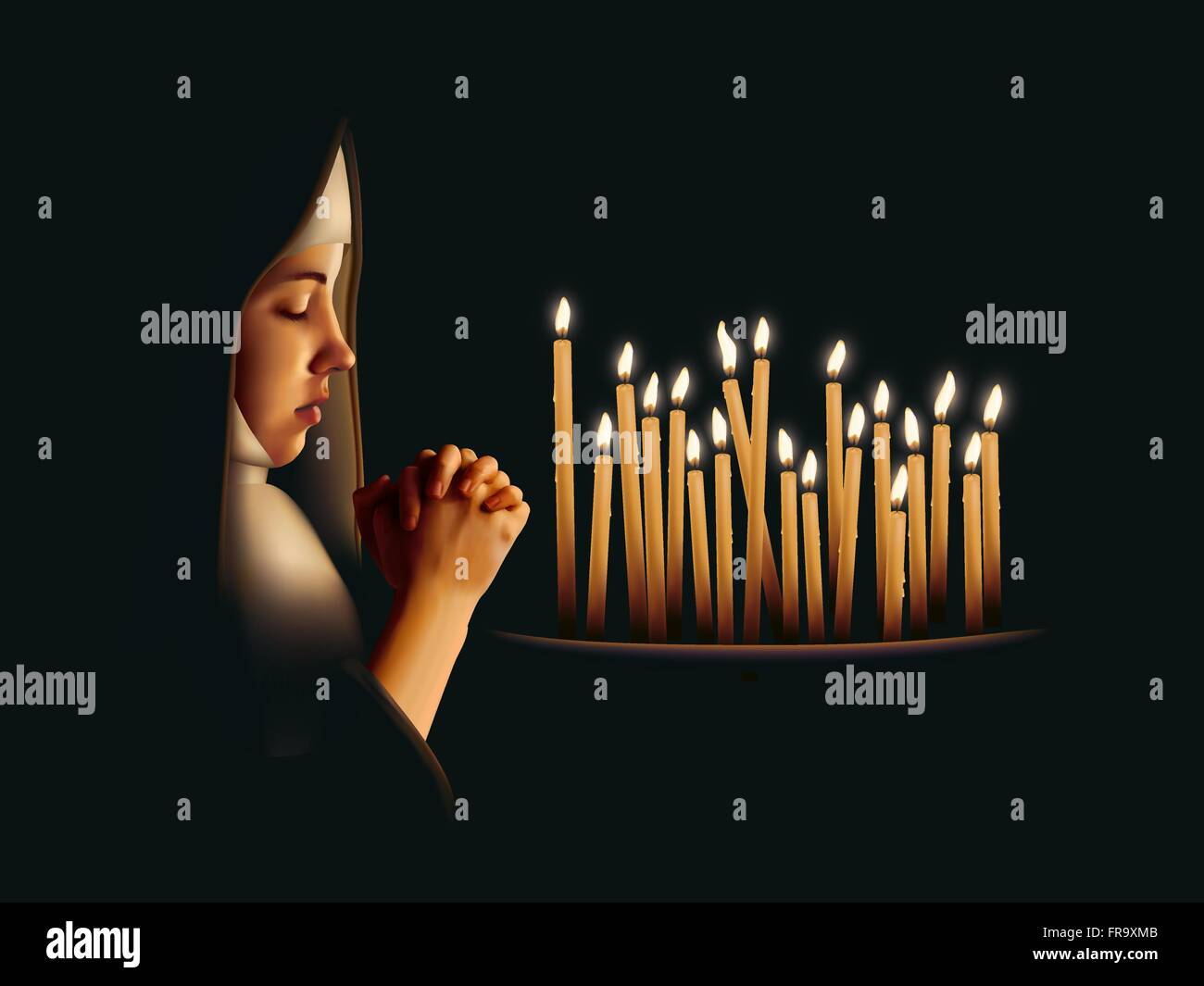 Praying christianity Stock Vector Images - Alamy