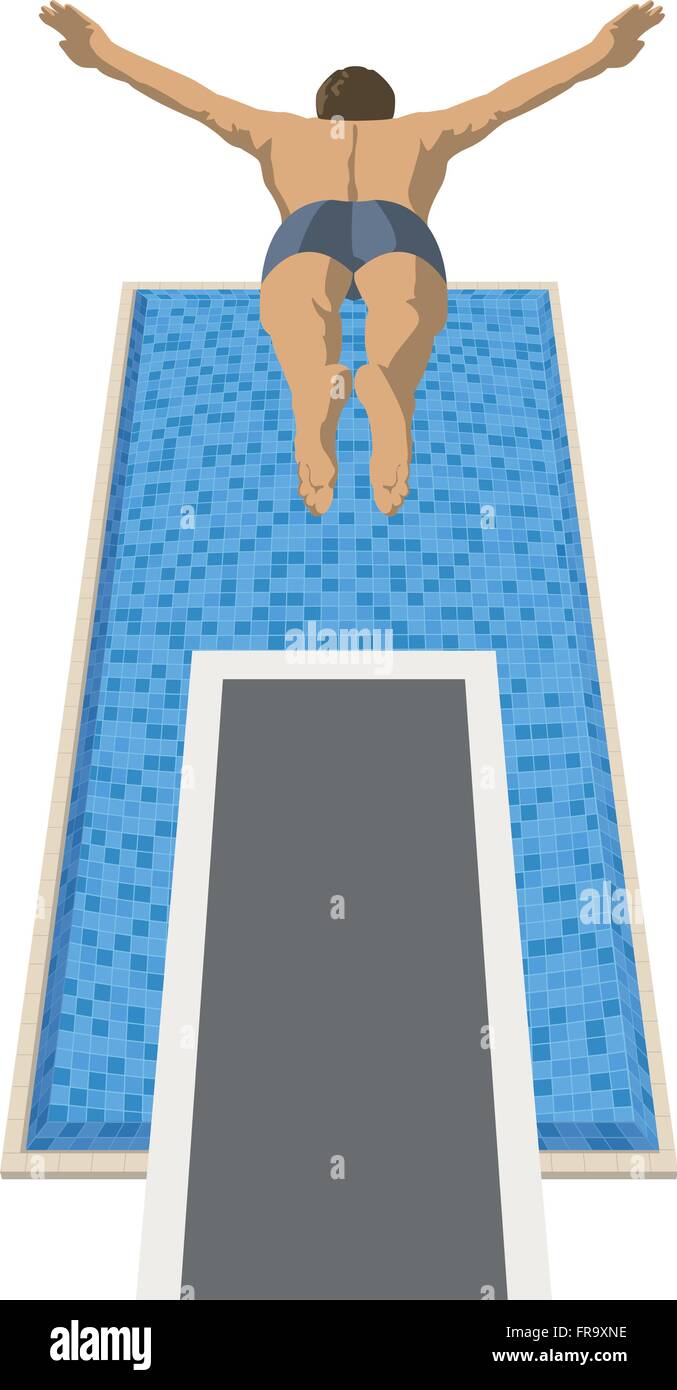 Swimming pool rear view Stock Vector Images - Alamy