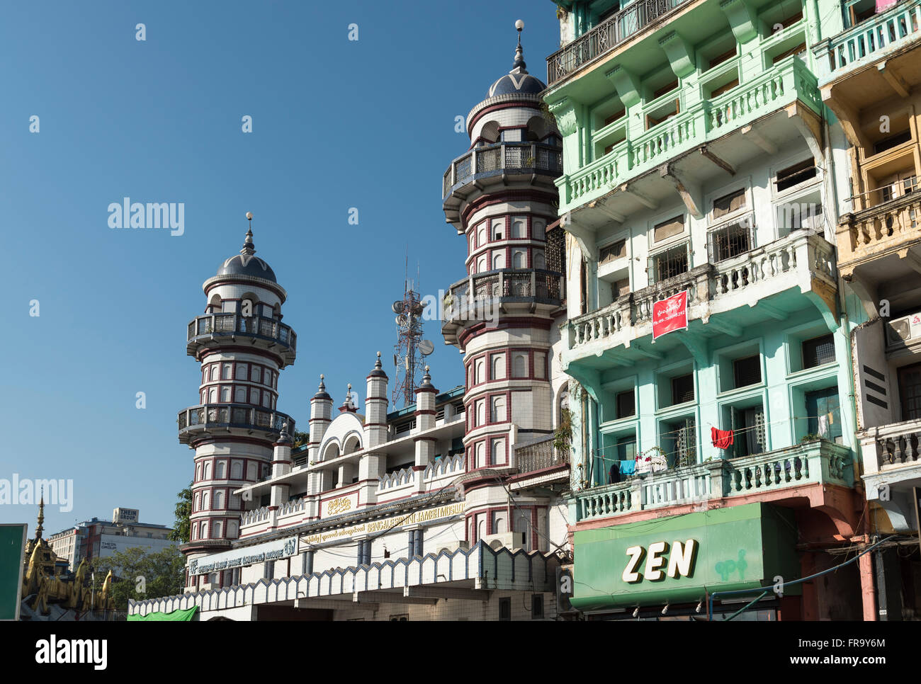 Bengali Sunni Jamae Mosque in Yangon (Rangoon), Burma (Myanmar Stock ...