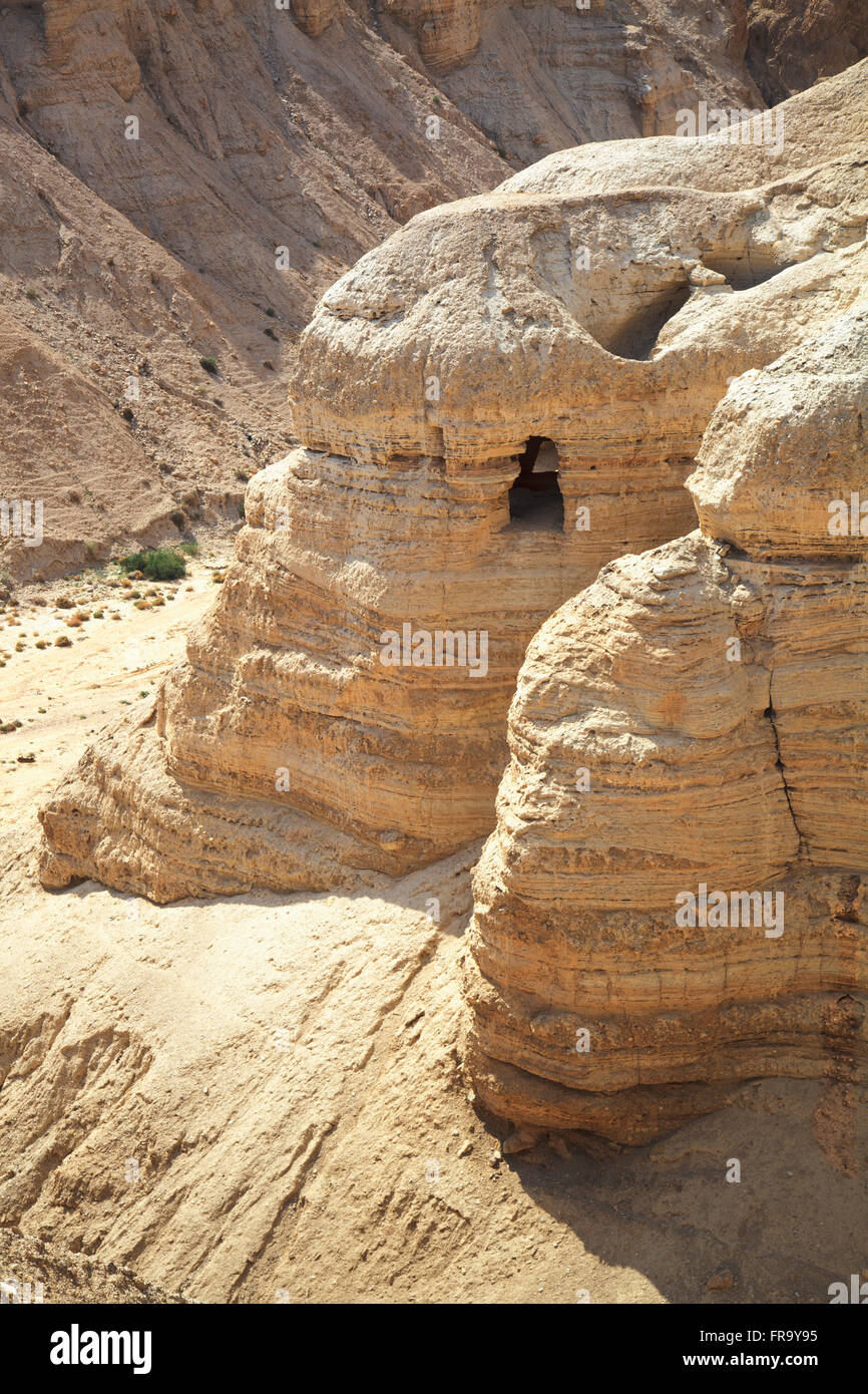Qumran caves; Qumran, Israel Stock Photo - Alamy