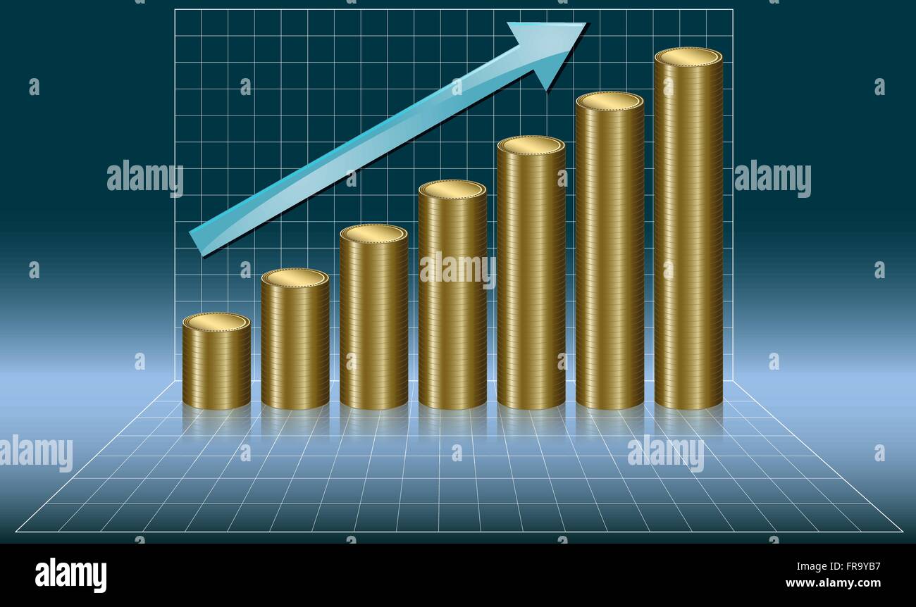 Coins graph background Stock Vector Images - Alamy