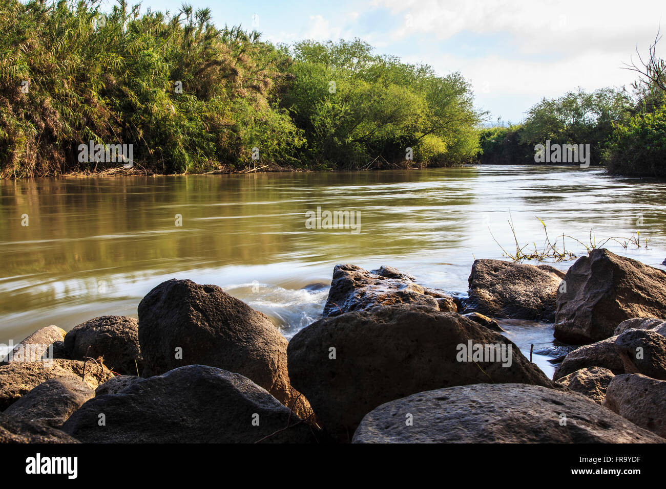 Tranquil water of the Jordan River; Israel Stock Photo - Alamy
