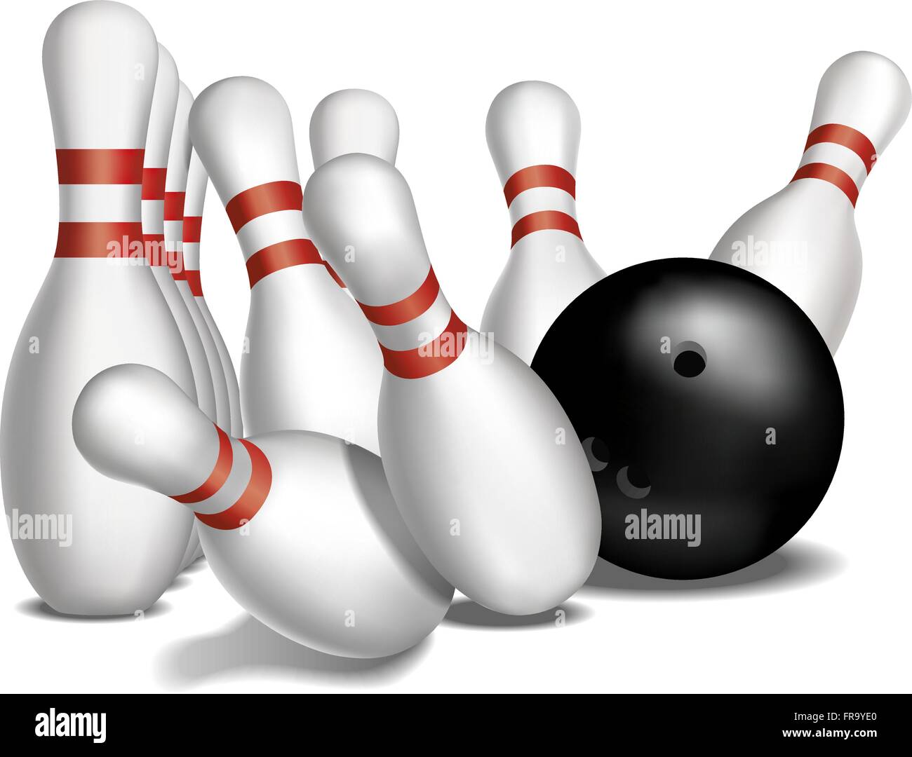 Bowling pins falling hi-res stock photography and images - Alamy
