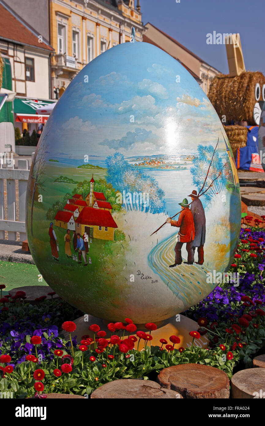 CROATIA KOPRIVNICA, 20 MARCH 2016: Exhibition of large Easter eggs 'Egg ...