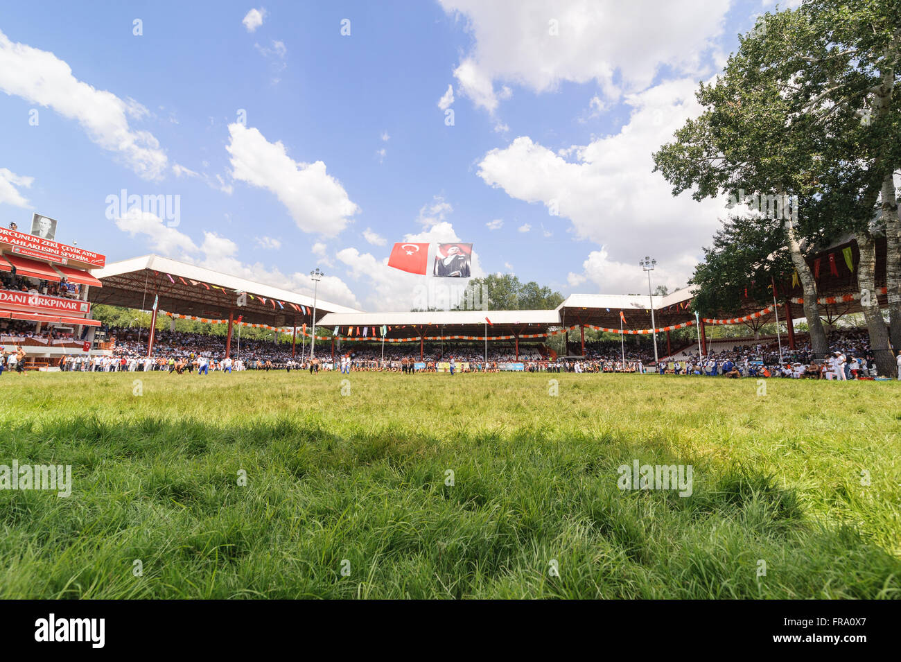 Kirkpinar wrestling area. Kirkpinar is a Turkish oil-wrestling (Turkish ...