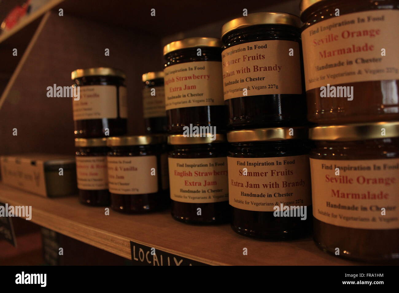 Fresh jam jars in a cafe Stock Photo - Alamy