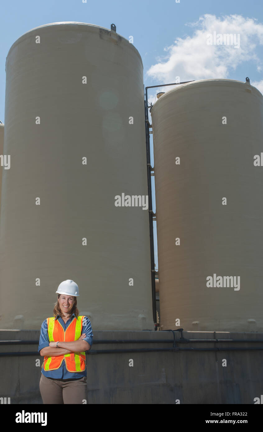 Engineer in hard hat stands hi-res stock photography and images - Alamy