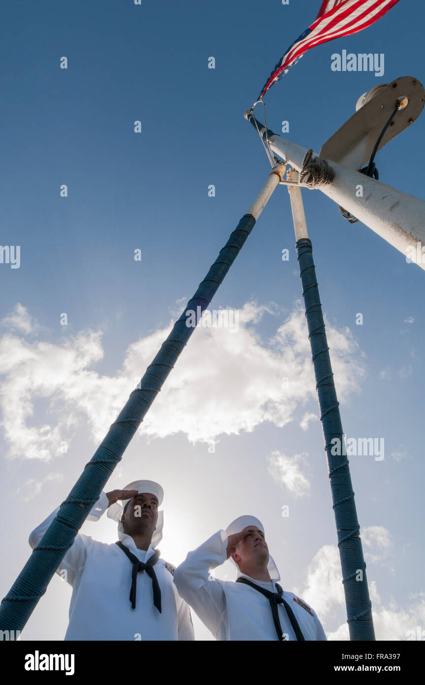 Saluting looking away respect uniform hi-res stock photography and ...