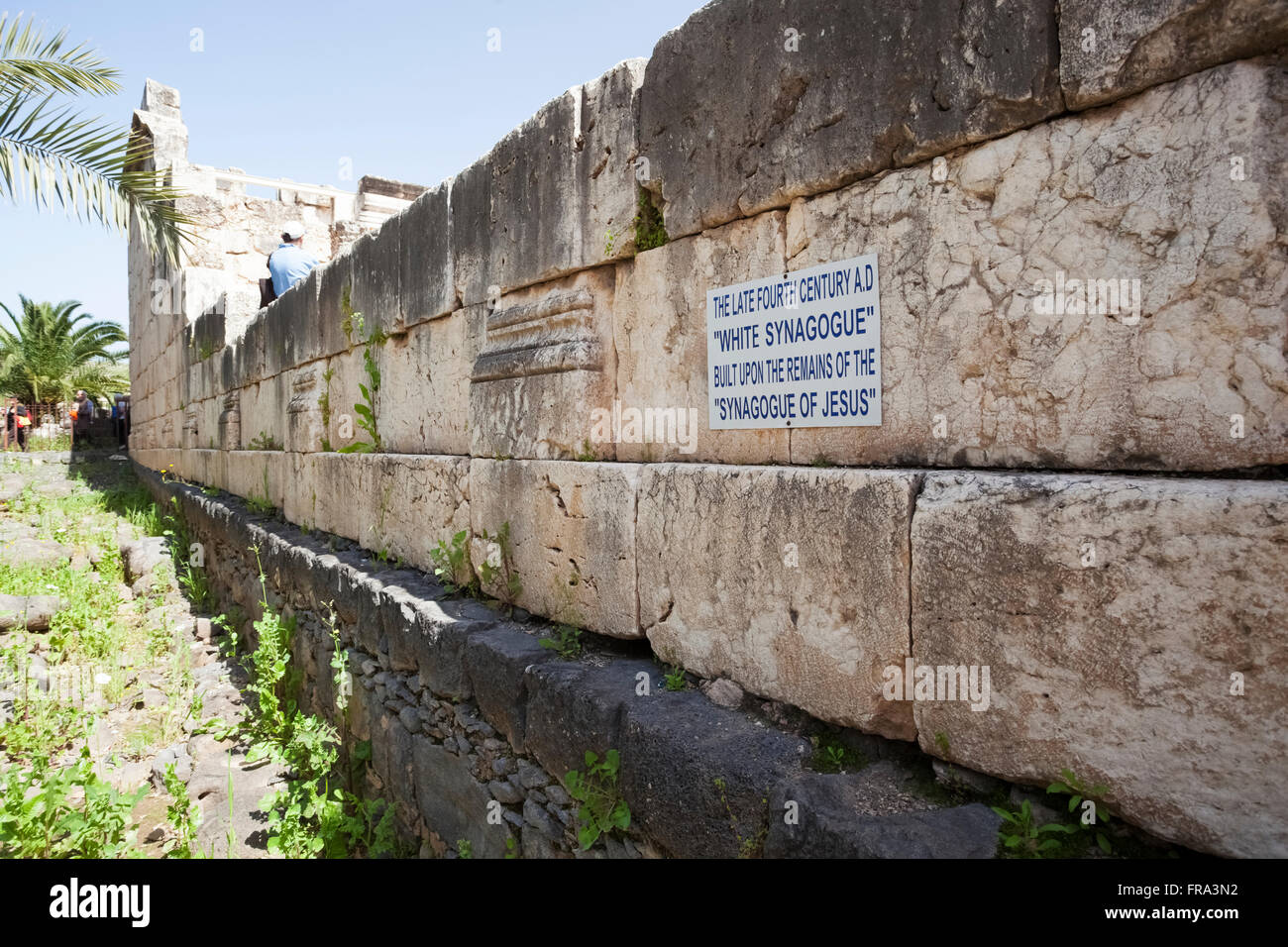 Sign on the wall of the White Synagogue telling that it is built over ...