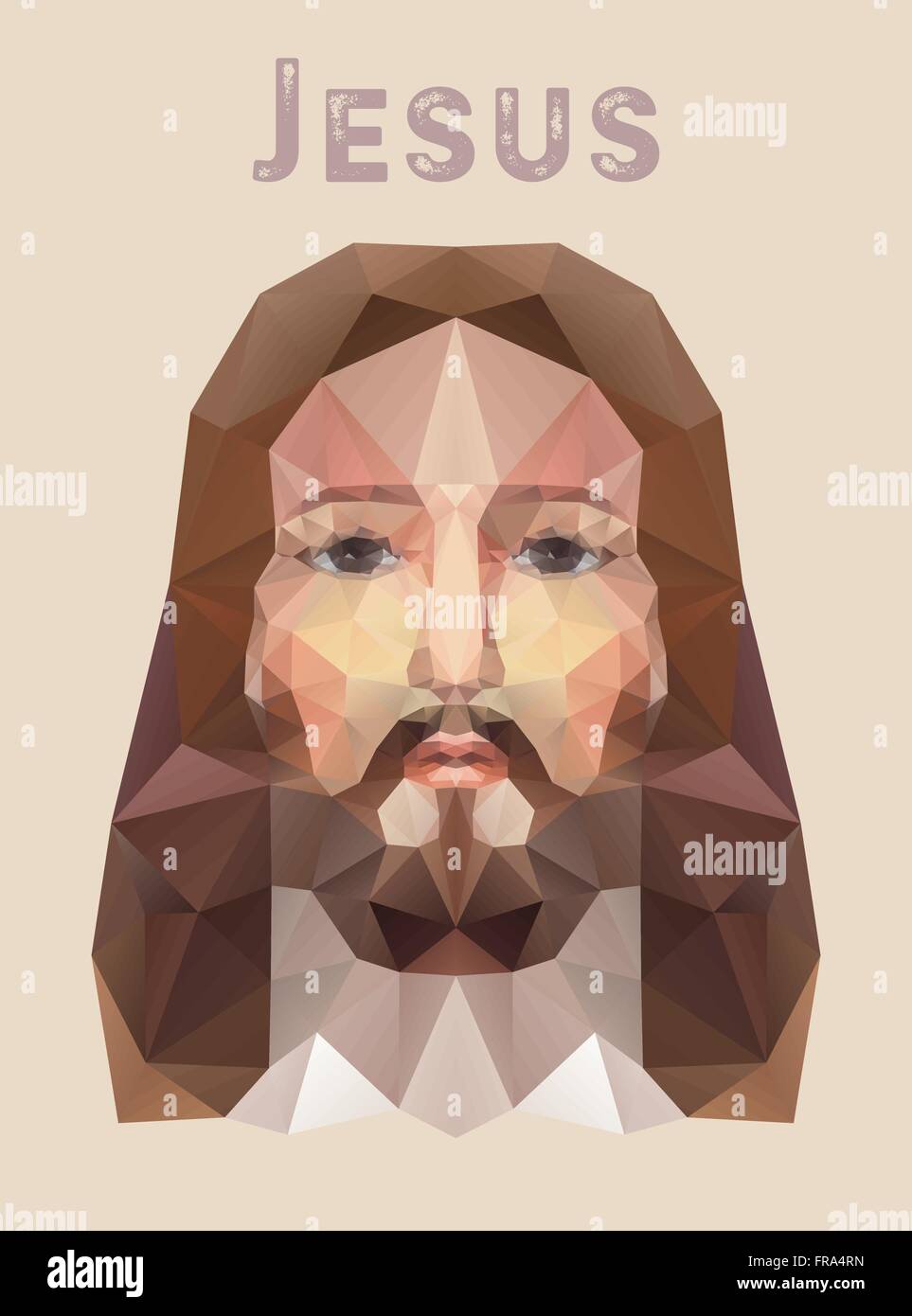 Face of Jesus Christ, low poly watercolor vector illustration Stock ...