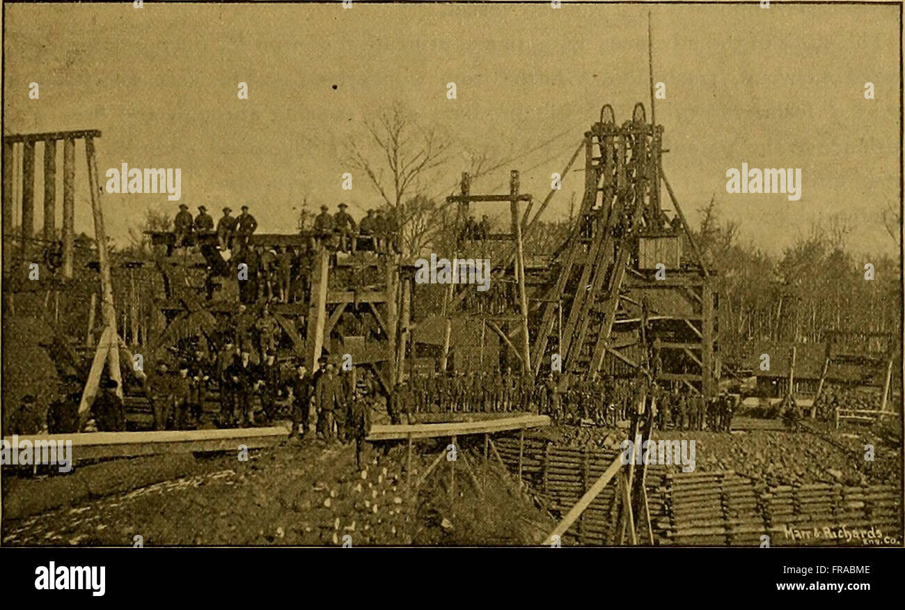 This historic illustration shows the Menominee Iron Range, including ...