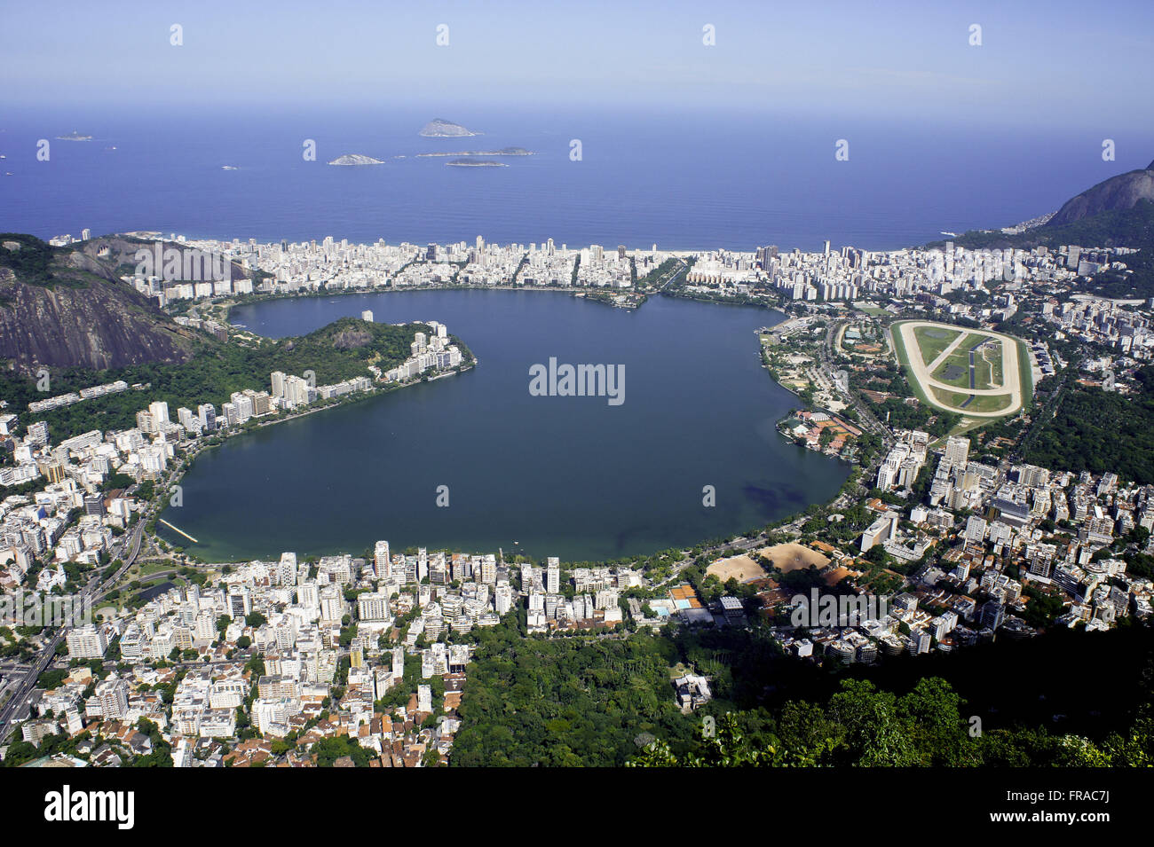 Lagoa Rodrigo de Freitas, Jockey Club and neighborhoods Leblon, Ipanema ...