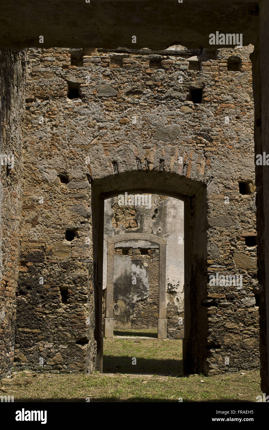 Ruins of the Convent of St. Bonaventure in Port district of boxes ...