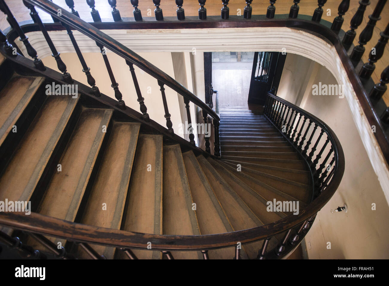 Detail of stairs townhouse that houses the city hall and City Hall ...