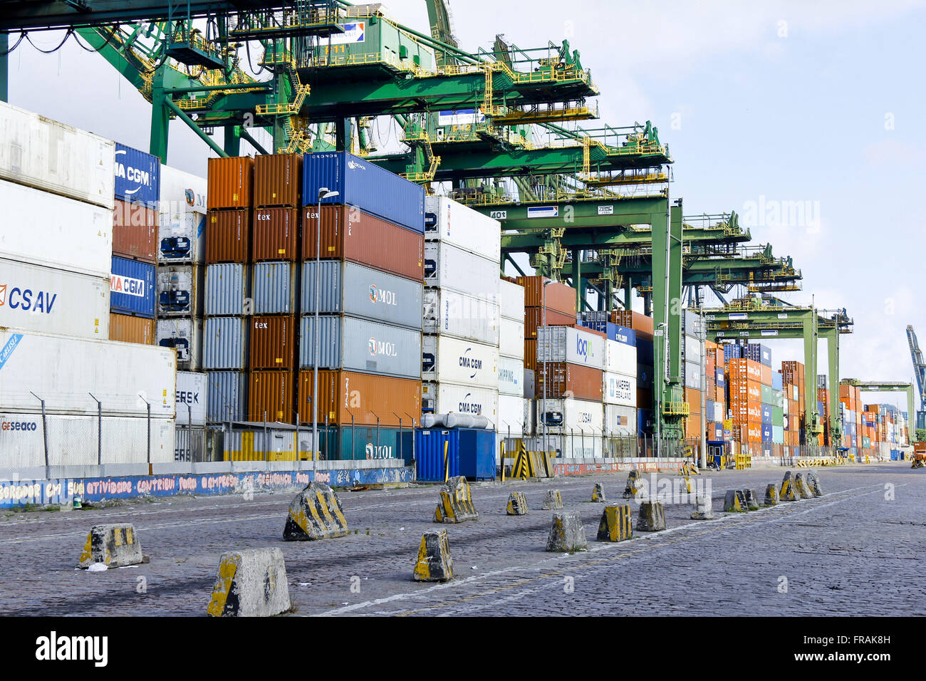 Port of Santos - terminal with shiploaders containers used for loading ...