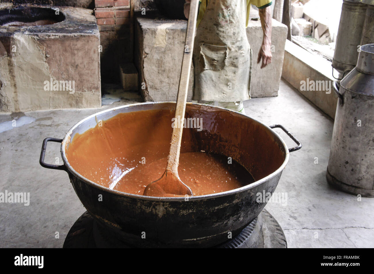 Manufacture of fresh homemade milk Stock Photo - Alamy