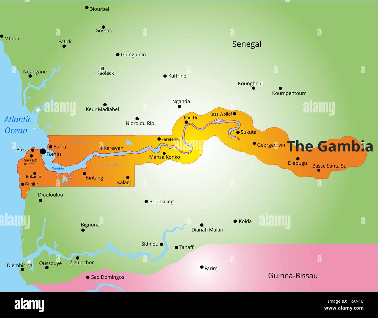 color map of Gambia Stock Vector Image & Art - Alamy