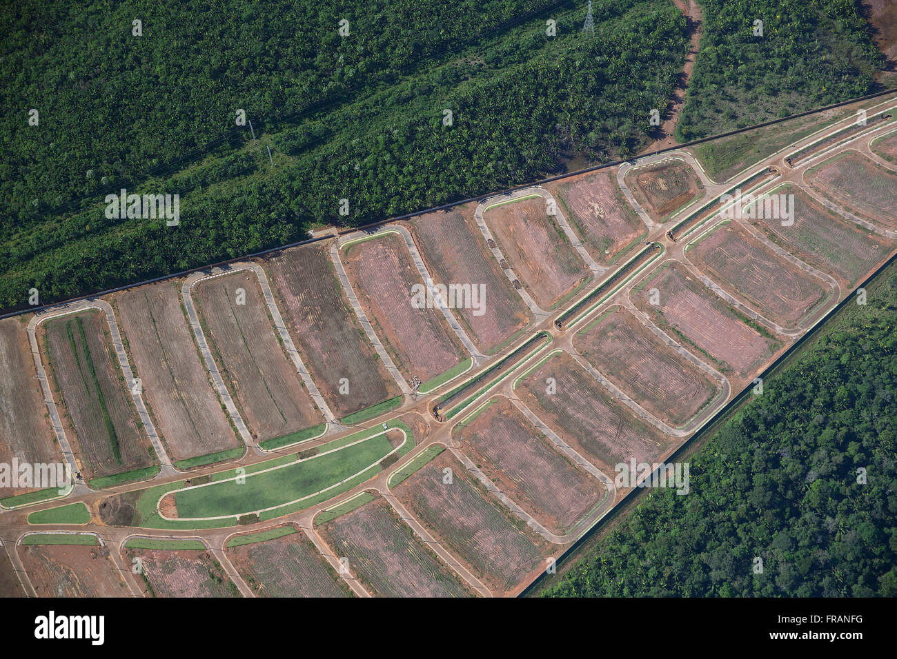 Aerial view of residential subdivision on the outskirts of town Stock ...