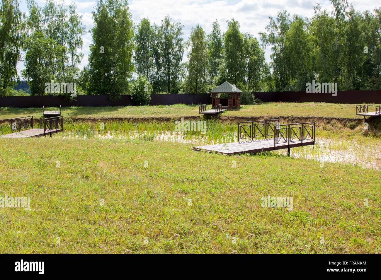dry pond with berths in the park Stock Photo - Alamy
