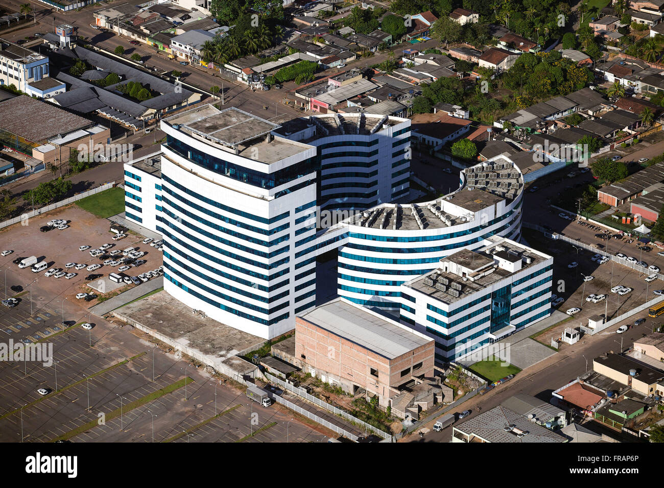 Aerial view of modern commercial building in the urban growth Stock ...