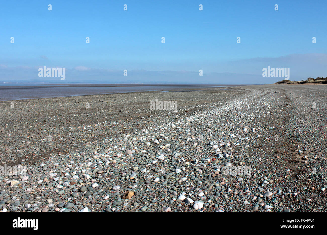 Grune point. A pebble beach that forms a spit of land in northwest ...
