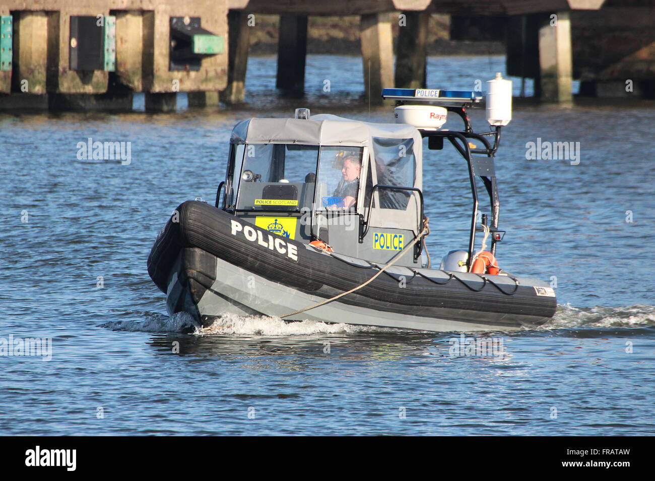 A Police Scotland RHIB at Great Harbour in Greenock, Inverclyde Stock ...