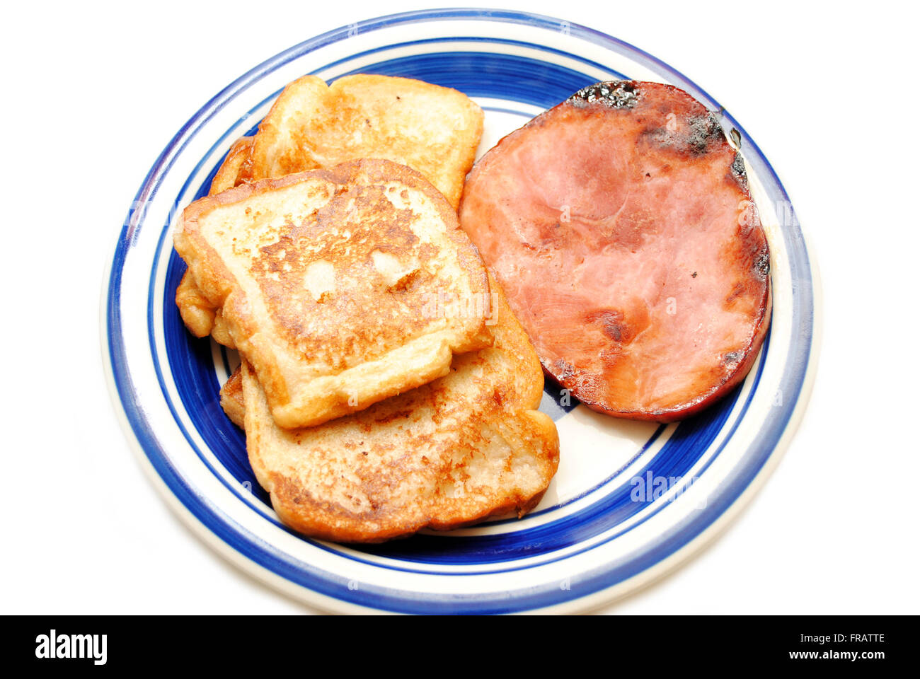 French Toast Served with a Slice of Breakfast Ham Stock Photo - Alamy