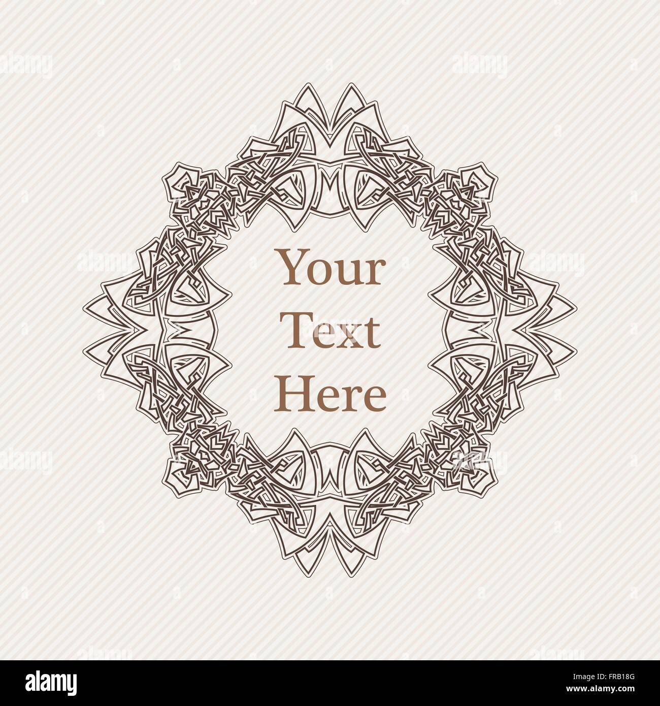 Vector ornate border. Gothic lace tattoo. Celtic weave with sharp ...