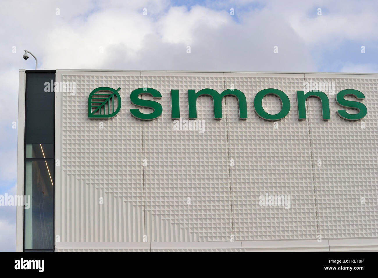 Signage with the SIMONS department logo is displayed outside SIMONS at ...