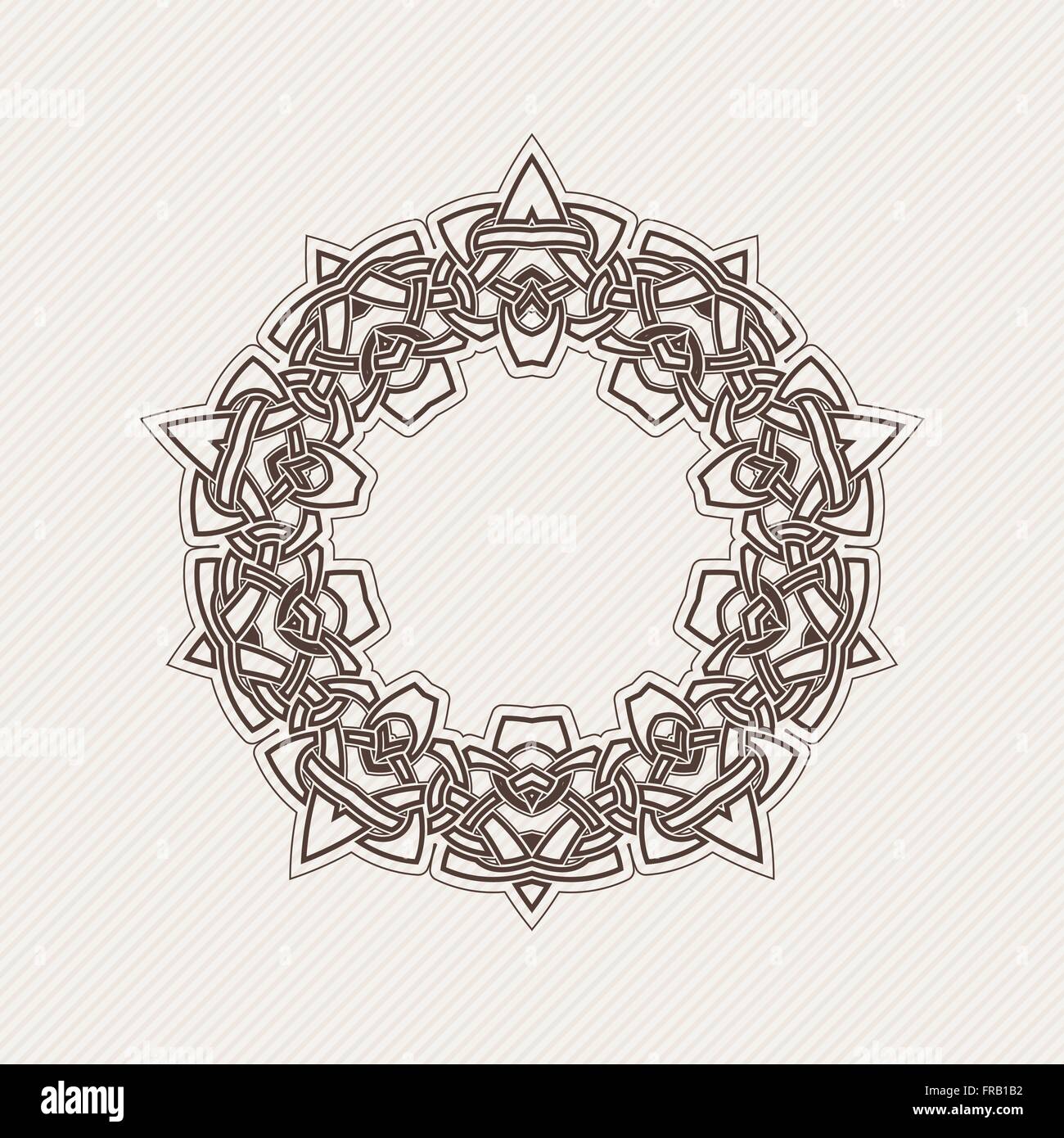 Vector ornate border. Gothic lace tattoo. Celtic weave with sharp ...